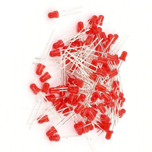 INVENTO 100 Pcs 5mm Round Diffused Red Color LED Light Bulb Lamp Light ...