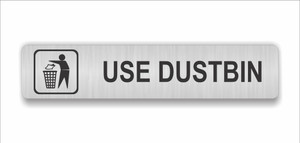 Hardika Creation Stainless Steel Self Adhesive "USE DUSTBIN 12X2.5 ...