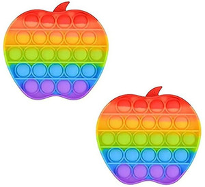 Neel Pack of 2 Apple Shape Pop It Fidget Toys Silicon Stress Refief Toy ...