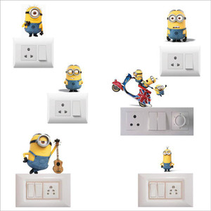 Artistic Media 30 cm Minions Switch Board Sticker Self Adhesive Sticker ...