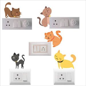 Artistic Media 30 cm Sleeping Cat Switch Board Sticker Self Adhesive ...