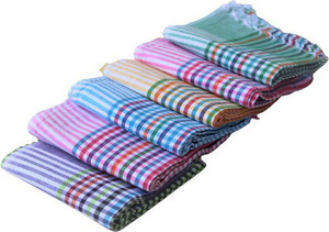 GUNTAKAS KHADI CHECKED HAND KERCHIEF PACK OF 10 . KING SIZE 22*22 ...