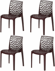 Supreme Web Chair Brown Colour Set Of 4 Plastic Outdoor Chair Price in ...
