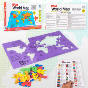 ARNIYAVALA EVA World Map Jumbo Floor Puzzle with Information Booklet ...