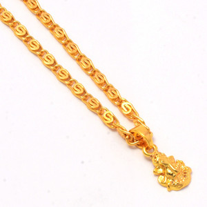 Jewar Mandi Lord Ganesh Ji Gold Plated Locket/Pendant with Link Chain ...