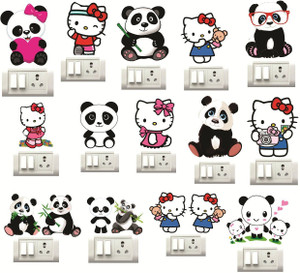 Decor Villa 25 cm panda kitty Wall Sticker & Switch Board Sticker Set ...
