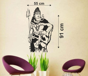 Wall Studio 32 cm Lord Shiva ( 91Cm X 55Cm ) Self Adhesive Sticker ...
