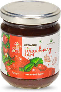 Pure & Sure Organic Jam | Flavour - Strawberry |Vegan Bread Spread ...