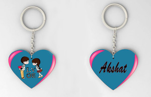 Festa Akshat Name Beautiful Heart Shape Wood Keychain Best Gifts for ...