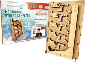Youngineers Mechanical Binary Computer, DIY STEM Toy for 10, 11, 12 ...