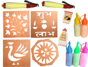 Artonezt Rangoli Making Kit: MDF Wood (Set of 4) Rangoli Stencil Diwali ...