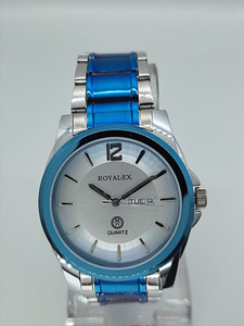 Royalex Men's Watch Silver Dial Day And Date Silver Case and Silver ...