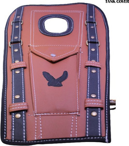 Car Life Bullet petrol tank cover with pocket ( Brown ) Strap Royal ...