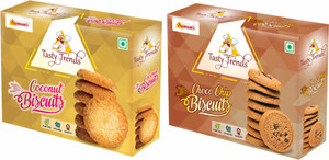 tasty trends COCONUT & DARK CHOCO-CHIP BISCUITS COMBO - 200 gms x 2 ...