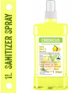 credicus 80% Hand Rub Sanitizer and Disinfectant 1000 ML With Spray ...