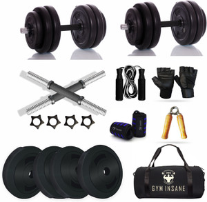 Gym Insane best Quality12kg(3kgx4)weight plate dumbbell rod with gym ...