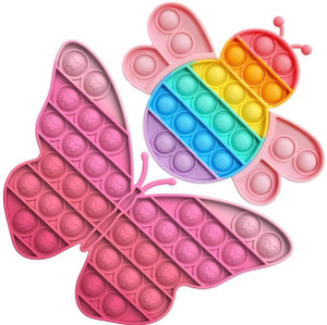 Nilzone Butterfly with Honey bee pop it Fidget Toy Silicone Push Pop ...