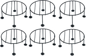 Appeasy Black Metal Round Shaped Pot Stand, Rust Free Gamla Stand (Pack ...