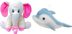 Ansh Collection Cute and stylish creamy appu elephant and blue dolphin ...