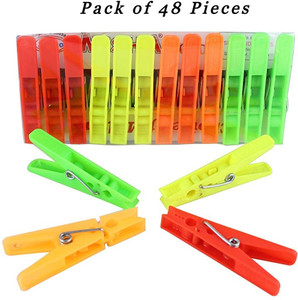 STT Plastic Cloth PIN Pegs Clip for Hanging Clothes (pack of 48 ...
