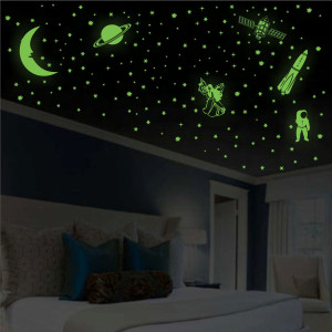 BEST DECOR 4 Green Fluorescent ( Radium Sticker) Night Glow in the Dark ...