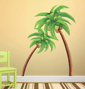 Keliko 100 cm Coconut Tree |Wall Stickers | PVC Vinyl | Non-Reusable ...