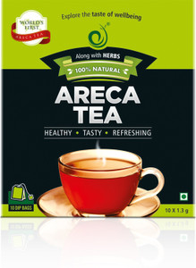areca Tea Regular 10's Pack of 6 Unflavoured Herbal Tea Bags Pouch ...