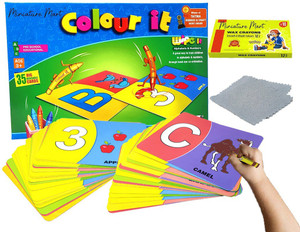 Miniature Mart Reusable Coloring Flash Cards With Crayon For Kids ...