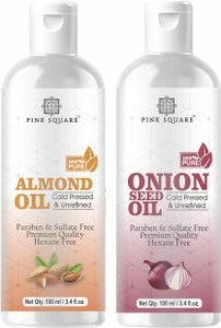 Pink Square Premium Almond & Onion Herbal Hair Oil ( Non-Sticky) - For ...