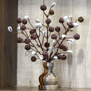 Namisha Rudraksha-Kaudi-Tree/Bouquet, 54 Pcs of Natural Kaudi Conch and ...