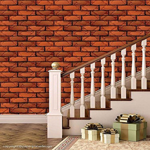 Paper Plane Design 114.3 cm Stone Brick Wall Effect Self Adhesive ...