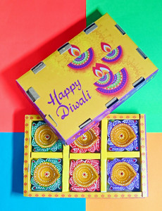 Indian Karigar 2 Diwali Gifts Boxes 12 Pieces Swastik Design Decorative ...