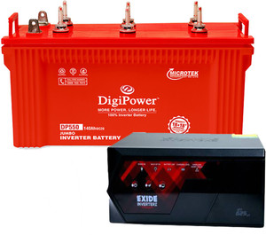 Microtek Digi power 550+Exide Magic 625 Tubular Inverter Battery Price ...
