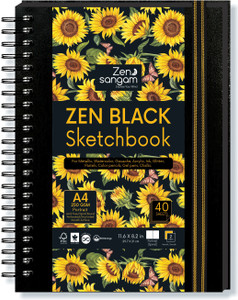 Zen Sangam Express your Mind Zen Black Paper Sketchbook Journal, A4 ...