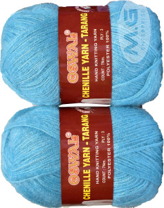 KNIT KING Knitting Wool Yarn, Soft Tarang Feather Wool Ball Sky Blue ...