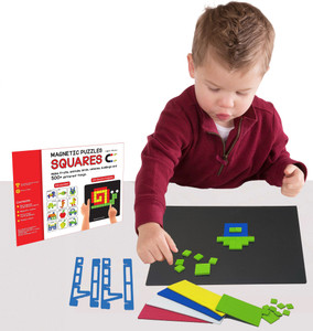 Miniature Mart Magnetic Pattern Blocks Set Geometric Square ...