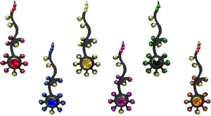 Comet Busters Black Long Bindis With Stone Work (BV1107) Forehead Black ...