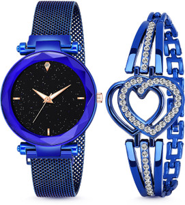 R1O Blue 4 & Heart girls watches for women watches stylish branded new ...