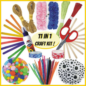 INDIKONB 11 in 1 DIY Crafts Kit Set for Girls and Boys with Art and ...