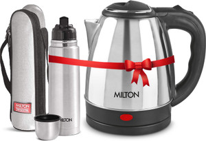 MILTON Combo Set Insta Electric Stainless Steel Kettle, 2 Litres ...