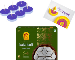BHIKARAM CHANDMAL - Diwali Gifts Combos - Kaju Katli 125Gm - Tea Light ...