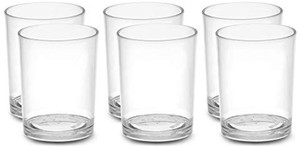 LOF (Pack of 6) Premium Water Juice Cold & Soft Drink Round Clear Glass ...