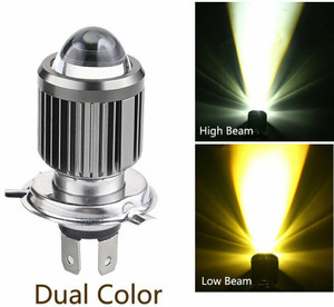 PRTEK H4 Motorcycle Headlights Bulbs White/Yellow Light, 28W High/Low ...