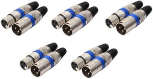 ERHIndia (5 Pair) Audio 3Pin XLR Jack Microphone Mixer Connector 3 pin ...