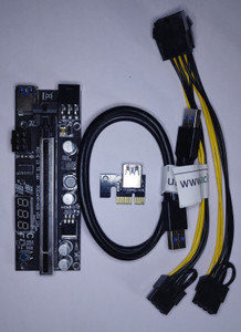 Jack and Rex GPU RISER WITH TEMPRATURE SENSOR and PCIE SPLITTER 8-Pin ...