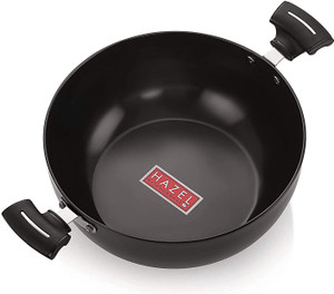 HAZEL Hard Anodised Kadai With Handle Hard Anodized Kadhai Kadahi ...