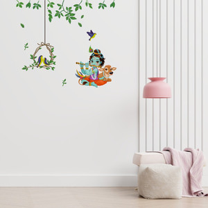 Wallzone 95 cm Little Flute Krishna Self Adhesive Sticker Price in ...