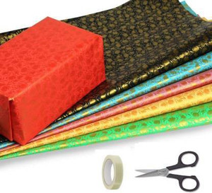 Elegant Casa Golden Floral Print Gift Wrapping Paper(Multicolor Colour ...