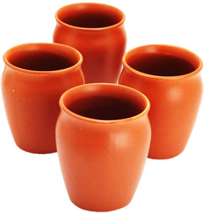 THE HIMALAYA CRAFT (Pack of 6) Clay Tea Kullad - Set of 6, Brown, 125ml ...