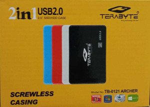 TERABYTE Screwless Laptop Casing 2.5" USB 2.0 HDD/SSD Enclosure Case 3 ...